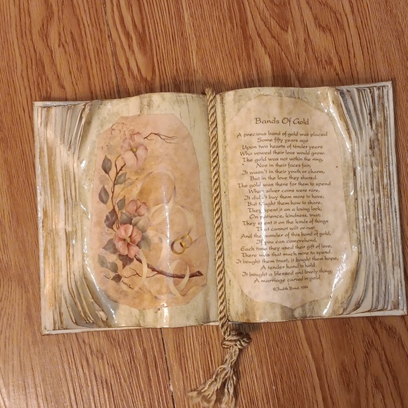 Handmade | Accents | Decorative Book With Floral Design And Poem Bands ...